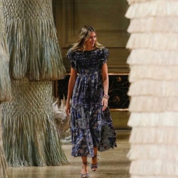Ulla Johnson | Dresses | Nwot Ulla Johnson Zoya Floral Ruffle Midi ...